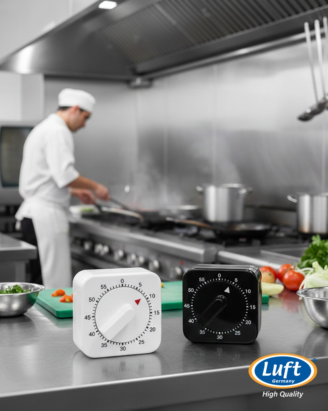 Timer mecánico de metal, negro TI204N – Celex
